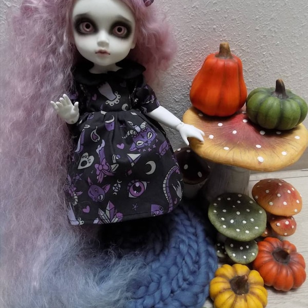 Spooky Fabric - Cute Occult in Dark by Pinkindetroit- Halloween Cute ...