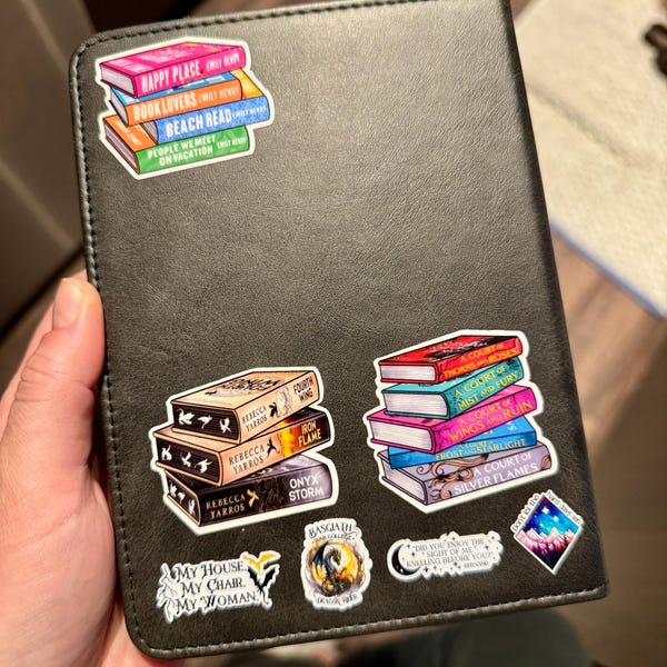 Happy Place Book Stack Sticker - Etsy