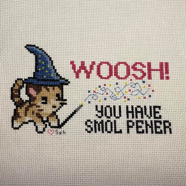 Woosh! You Have Smol Pener Kitty Cat Meme Subversive Cross Stitch ...