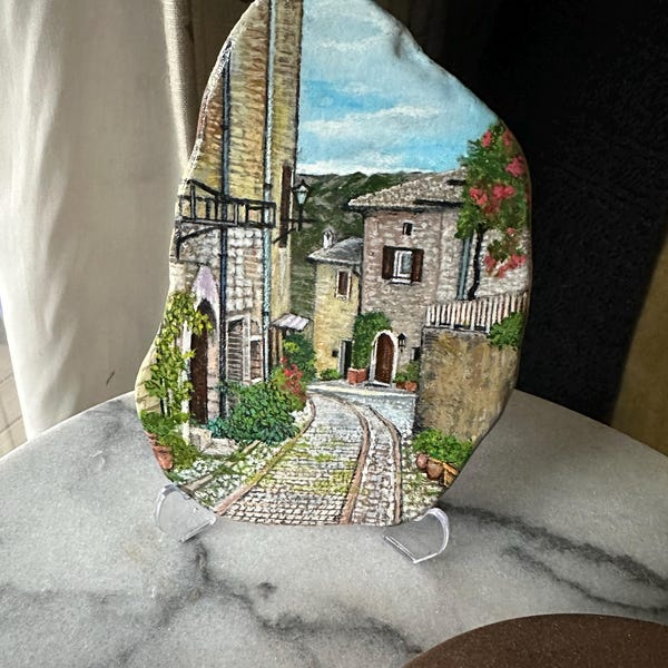 Nature-inspired Stone Art - Hand Painted Acrylic Rock, Decorative ...