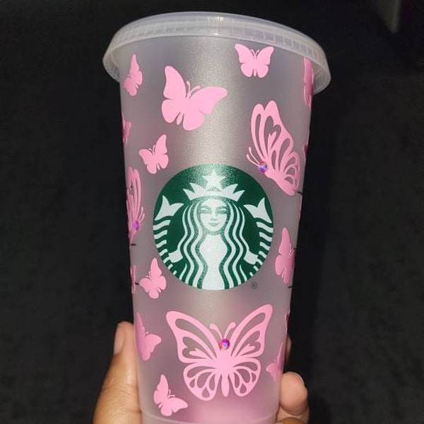 24oz Butterfly Cold Cup Svg,venti Cold Cup Svg, Butterfly Svg Files ...