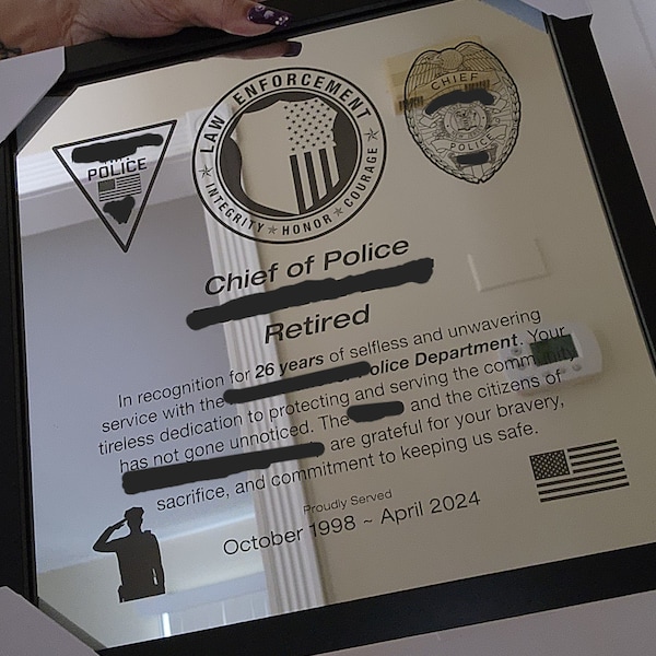 Custom Laser Engraved Police Retirement Mirror | Personalized Law ...