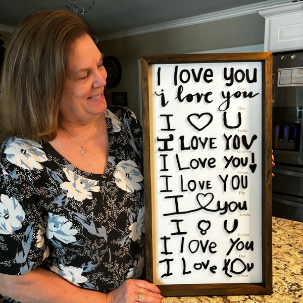 I Love You Handwriting Sign. 3D Handwriting Sign. Personalized ...