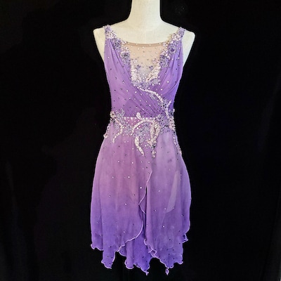 Black Silver and Gray Figure Skating Ice Dance Dress, Custom ...