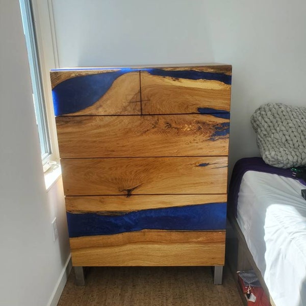 Custom Made Epoxy River Dresser Featuring 8 Soft Touch Open Drawers and ...