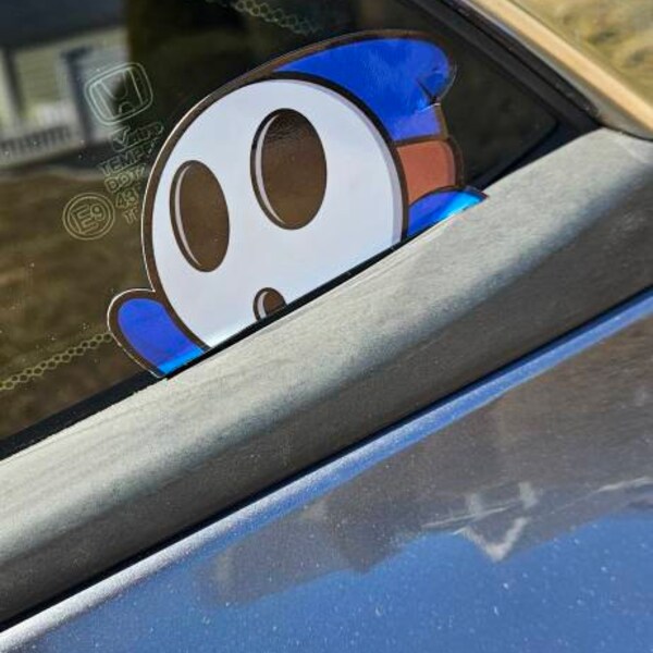 Robot Girl Peeker Sticker - Etsy