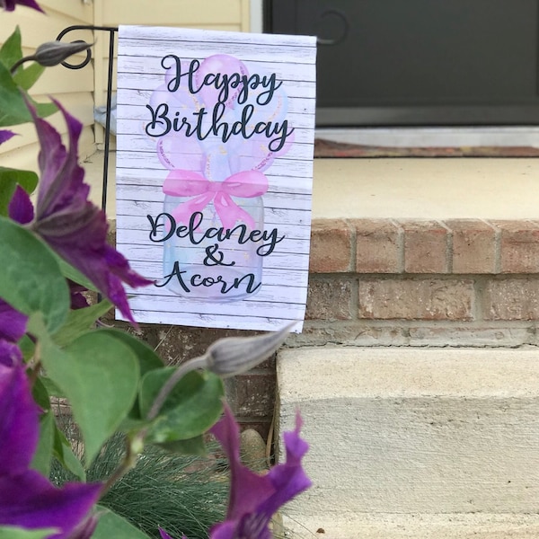Personalized Birthday Flag - Birthday Garden Flag - Birthday House Flag ...
