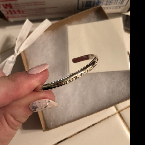 Baby, Toddler or Child's Sterling Silver Personalized Handstamped Cuff ...