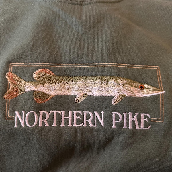 Embroidered Northern Pike Sweatshirt - Etsy