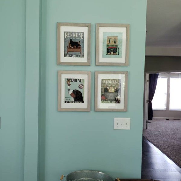 Bernese Mountain Dog Berner Dog Coffee Shop Storefront Graphic Art ...