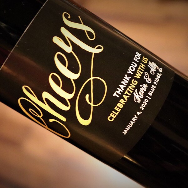 Wine Label Wedding Favors - Cheers Champagne Labels - Engagement Wine ...