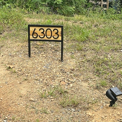 House Number Stake for Yard Reclaimed Wood House Number Sign for Garden ...