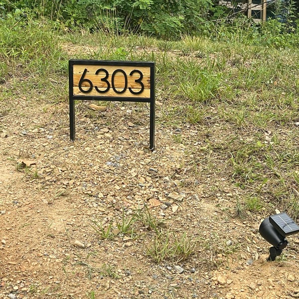 House Number Stake for Yard | Reclaimed Wood House Number Sign for ...