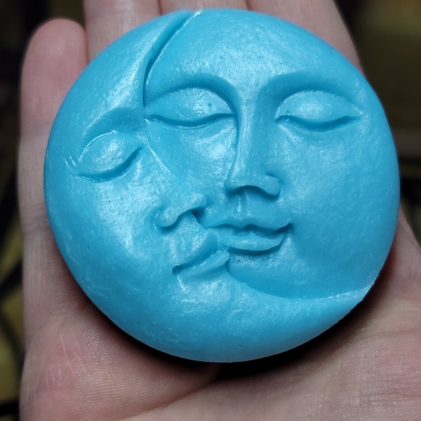 Sun and Moon Face Silicone Mold, Chocolate Mold, Candle Mold, Soap Mold ...