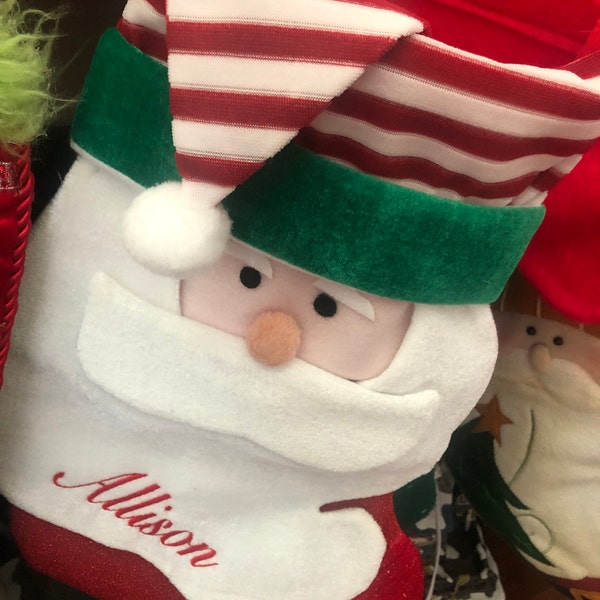 Personalized Santa Decorative Christmas Stocking - Etsy