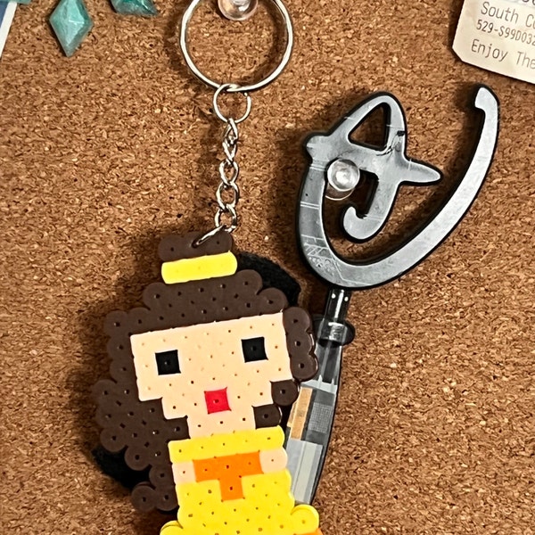 Custom Name Keychain, Handmade, Perler Bead Keychain, Fuse Bead Charm ...
