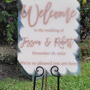 Personalized Painted Back Welcome Sign Brushed Back Acrylic - Etsy