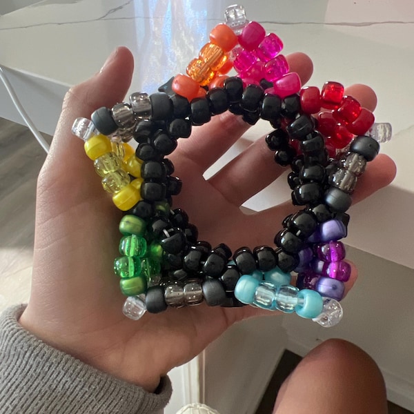 Star-shaped Kandi Bracelet/cuff (customization Available) - Etsy