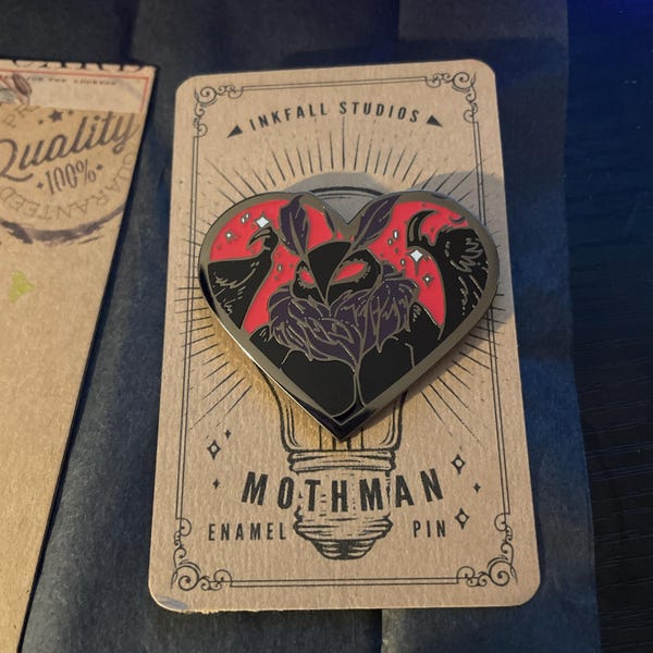 Mothman GLOW Hard Enamel Pin Cute Kawaii Cryptid Pin - Etsy