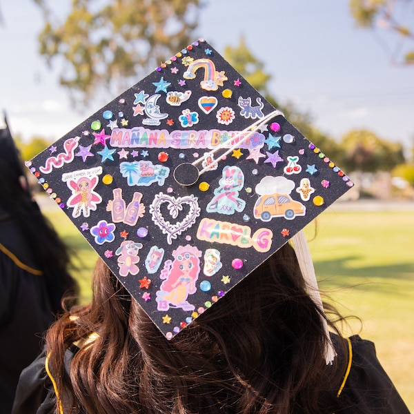 Black Glitter CARDSTOCK for Grad Cap | BLANK Template | Black Glitter ...