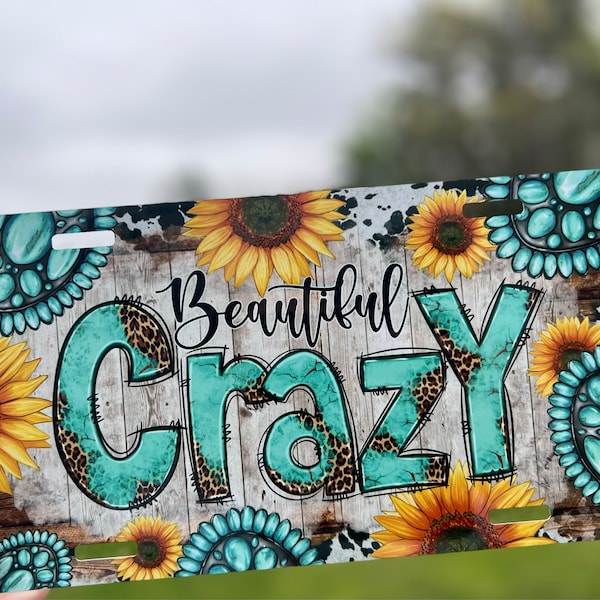 Cowhide Beautiful Crazy License Plate Png, Beautiful Crazy Png, License ...