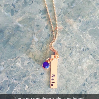 Personalized Rose Gold Bar Necklacecustom Name Bar - Etsy