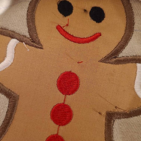 Gingerbread Man Applique Embroidery Design. Mini Gingerbread Man ...
