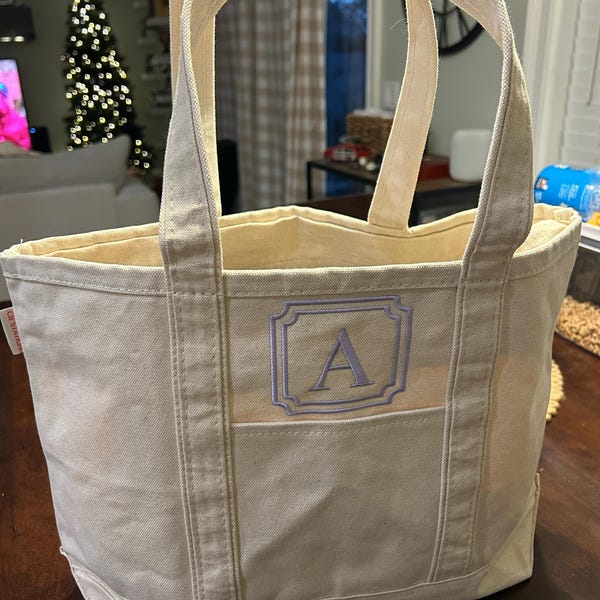 Monogrammed Canvas Tote Bag Great for a Gift Embroidered Personalized ...