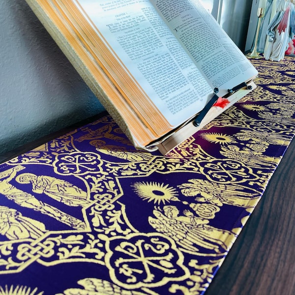 Home Altar Catholic Liturgical Runner Gold White Metallic Gold 2 Sizes ...