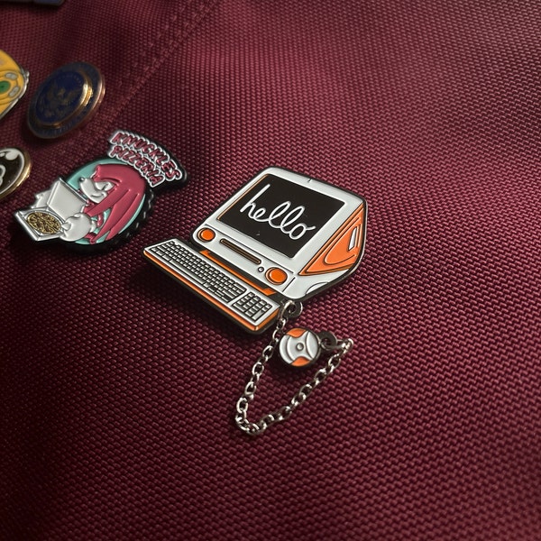Apple Imac - Pick Your Color - Enamel Pin With Mouse on Chain - Etsy