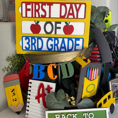 Unfinished Back to School DIY Tiered Tray Decor Kit, Tier Tray, Craft ...