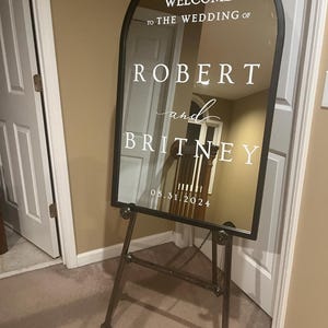 Wedding Bar Sign Customizable Name Mirror, Acrylic Drink Signage ...
