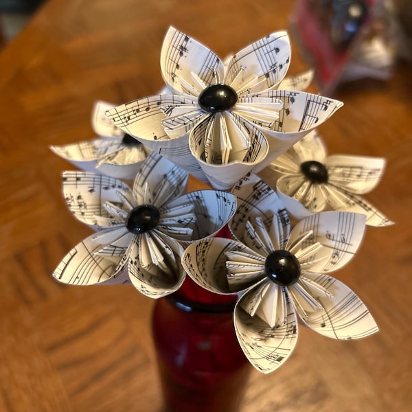 Sheet Music Roses, Handmade Paper Flowers for a Music Lover or Musician ...