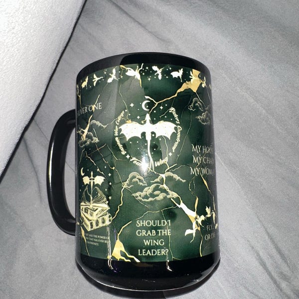 Fourth Wing Mug Bookish Dragon Mug Romantasy Mug for Xaden Riorson Fans ...