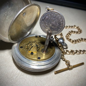 Antique Metal Flamingo Logo Hallmark Pocket Watch Chain 13.5 Inches ...