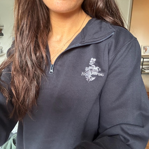 Custom Embroidered Logo Text Sweatshirt, Embroidered Business Logo ...