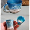Beach Inspired Coffee Mug, Hand Poured Resin Art, Cocktail Glass, Wine ...