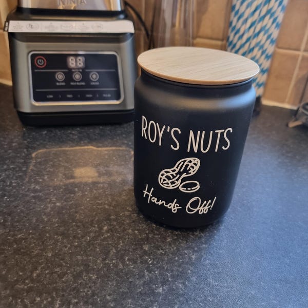 Black Personalised Dog Treat Jar | Puppy Treat Jar | Pet Treat Jar 1.1 ...