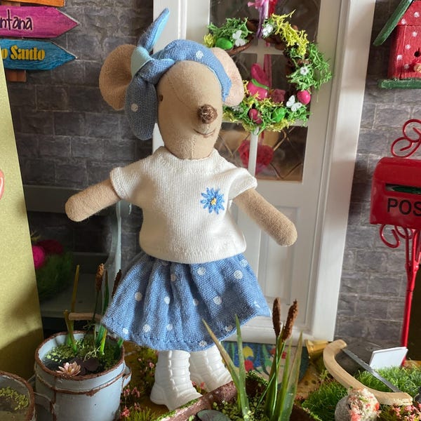 Cotton Dress With Stars for Mouse 12 Cm ( 5 In) Mouse 5 in Clothes Mice ...