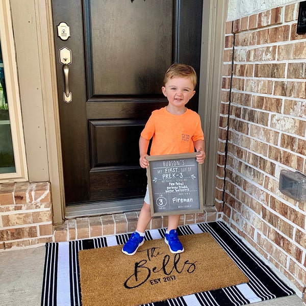 First Day of School Personalized Rustic Sign 10x12 - Etsy