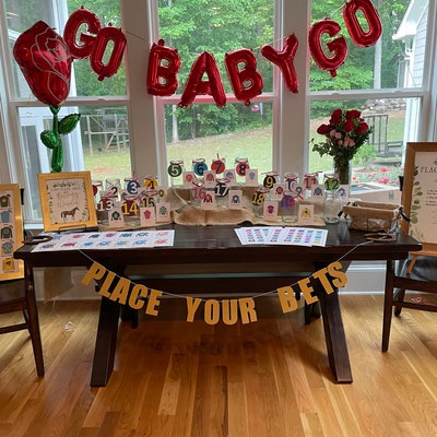 Go Baby Go Banner Kentucky Derby Baby Shower Decorations Horse Race ...