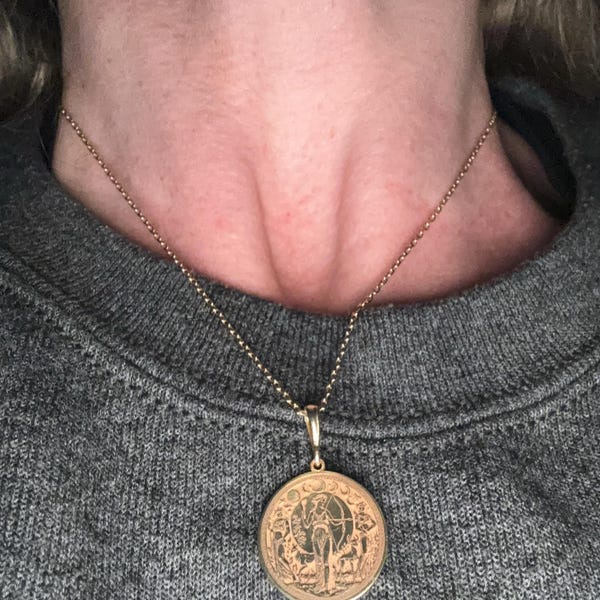 14k Solid Gold Zeus Necklace, Father of Gods and Men Zeus Necklace ...