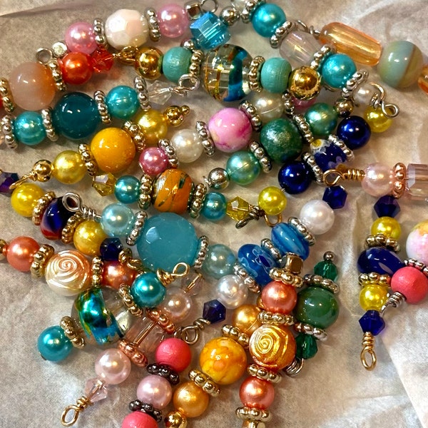 20 ORIGINAL Bead Dangles, Journal Charms, Beaded Journal Charms ...