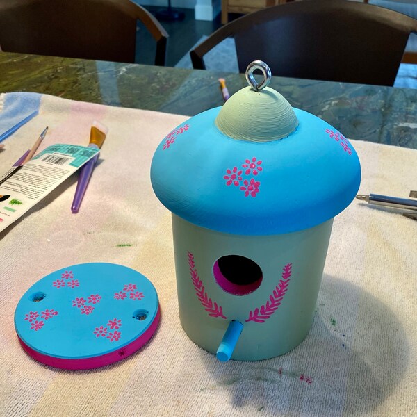 This Beautiful Lathe Turned Segmented Bird House is Made of Mahogany ...