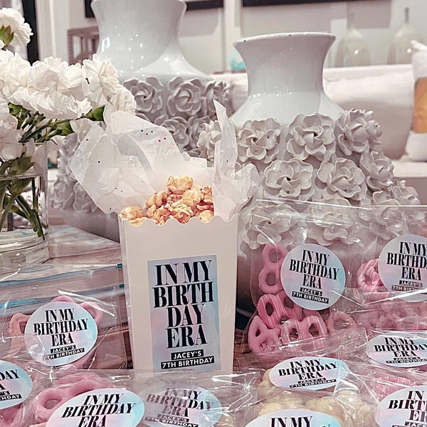 Birthday Era Popcorn Favor Boxes - Eras Birthday Party Treat Box - Era ...