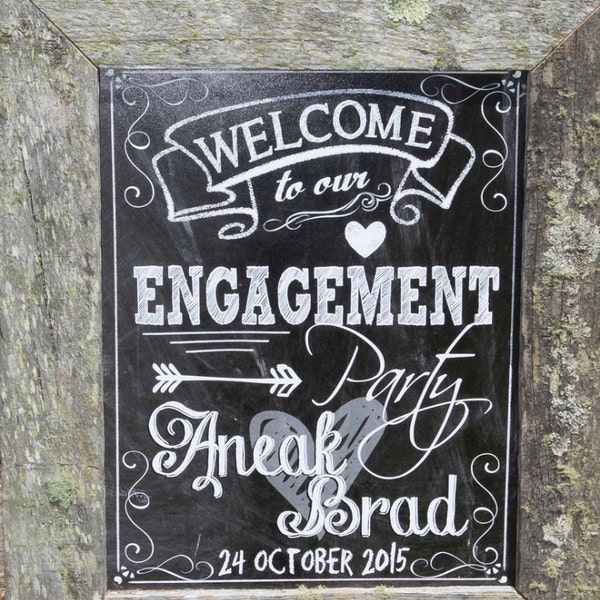 Welcome to Our Engagement Party Sign, Custom Engagement Signs, Unique ...