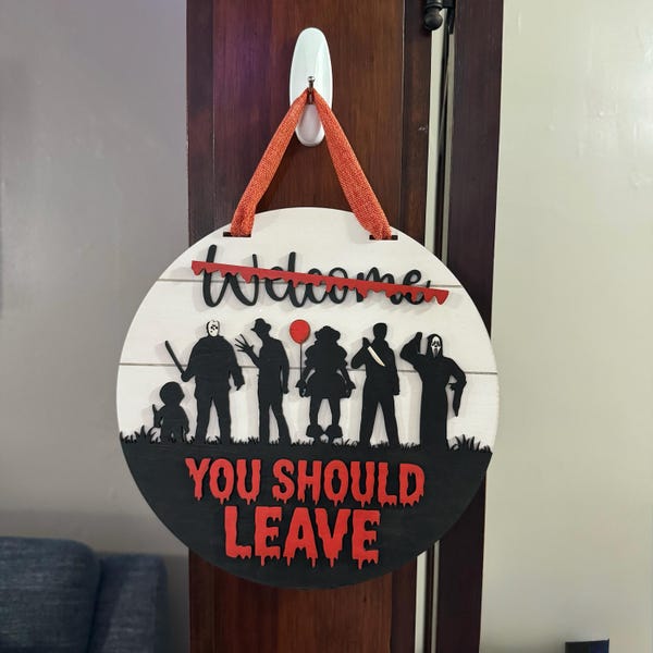 Welcome Horror Door Hanger Svg, Scary Front Door Sign Svg, Horror ...