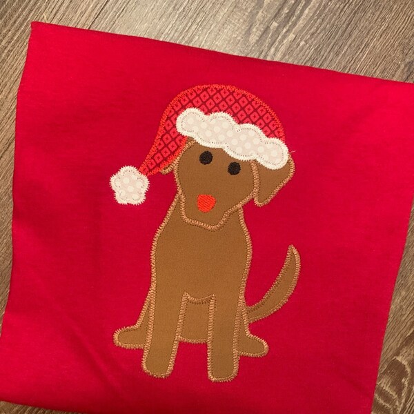 Christmas Dog Applique - Christmas Dog ZZ Applique Design - Dog ...