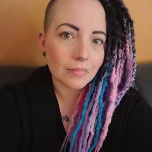 Violet Dreadlock Extensions DE or SE, Lavender Braid in Synthetic ...