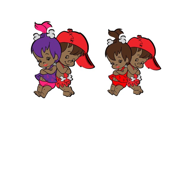 African American Pebbles and Bam Bam PNG FILE - Etsy